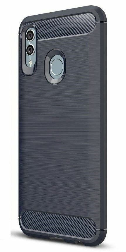 Накладка силиконовая для Huawei P Smart 2019 / Honor 10 Lite карбон сталь синяя