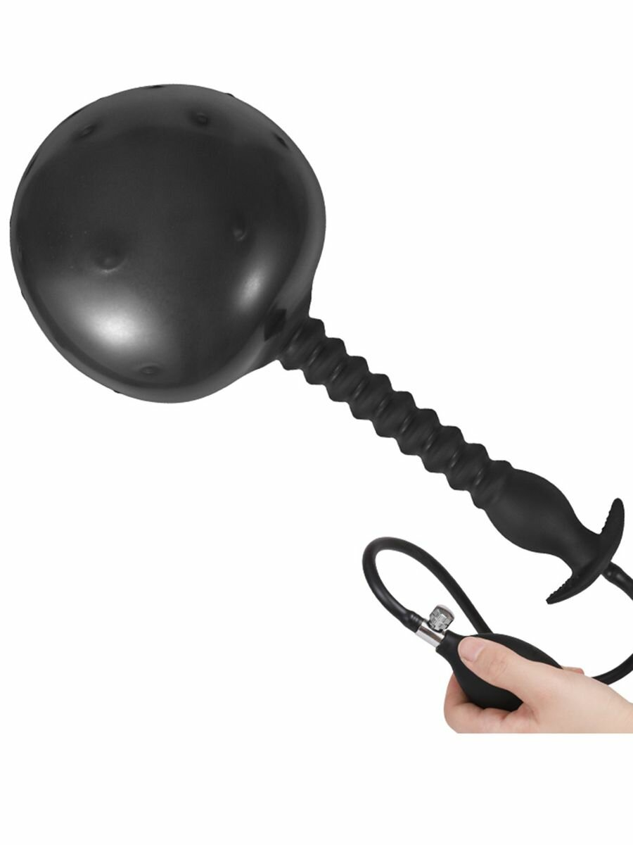 Надувная анальная пробка-расширитель с грушей, 18см