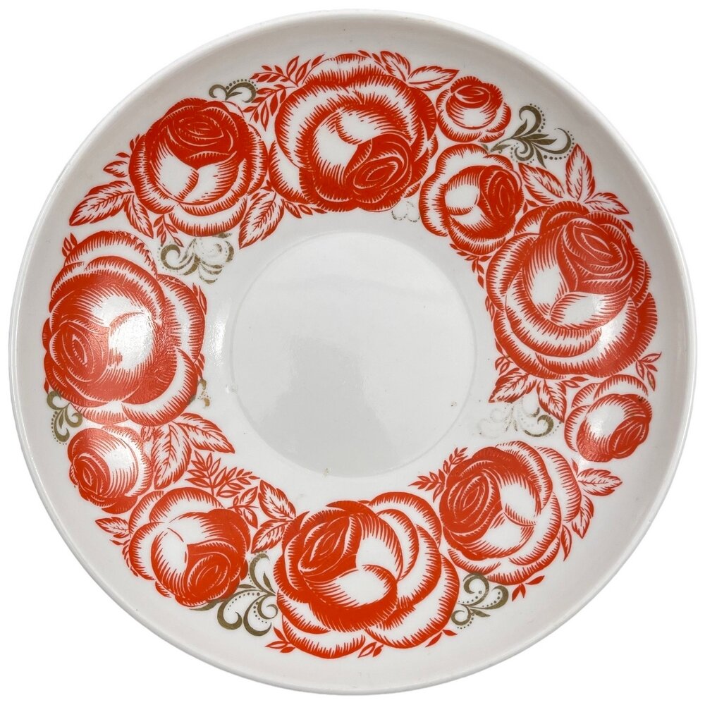 Сухарница "Розовый венок", 21 см, художник Богданова С. П, фарфор, 1970-1986 гг, ЛФЗ, СССР