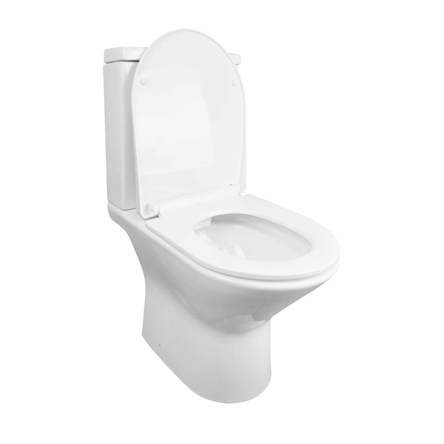 Унитаз напольный Azario Fretta безободковый в комплекте с бачком и сиденьем микролифт, дюропласт. Разме