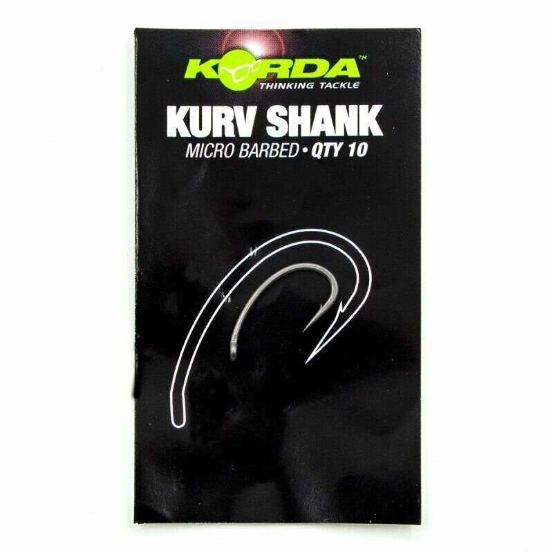KORDA Крючок Kurv Shank 8 с бородкой 10шт.
