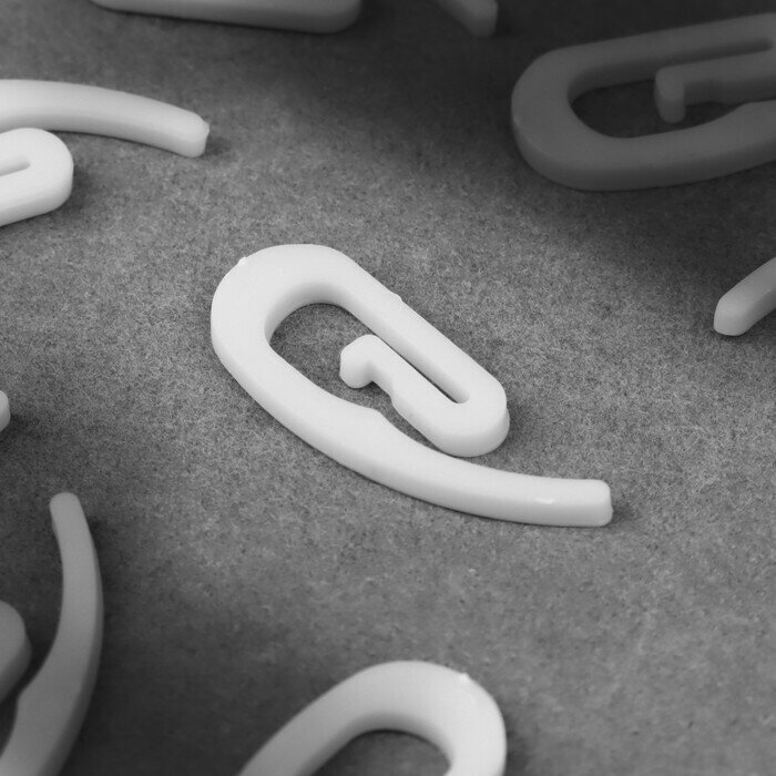 Крючок для штор Улитка , 31 x 12 x 2 мм, цвет белый (1000 шт)