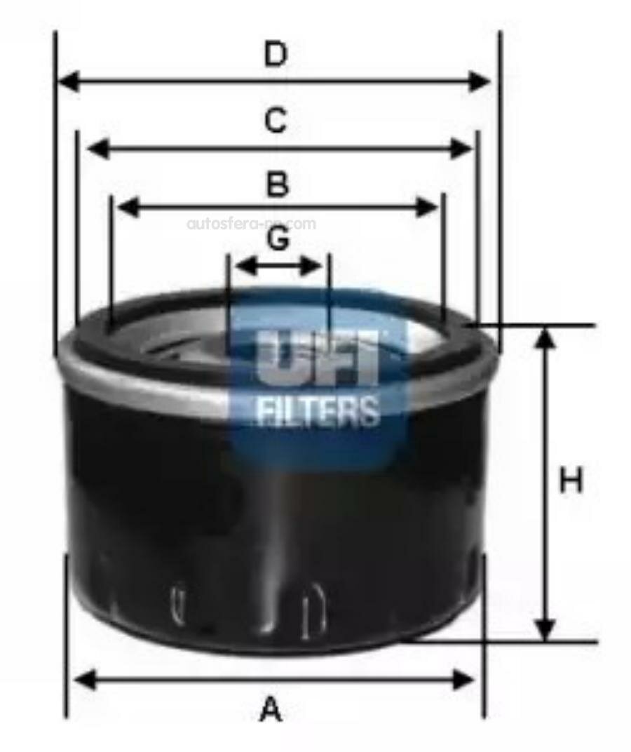 UFI 2347700 Фильтр масляный TOYOTA LAND CRUISER 120 4.0i, 100 4.7i 23.477.00