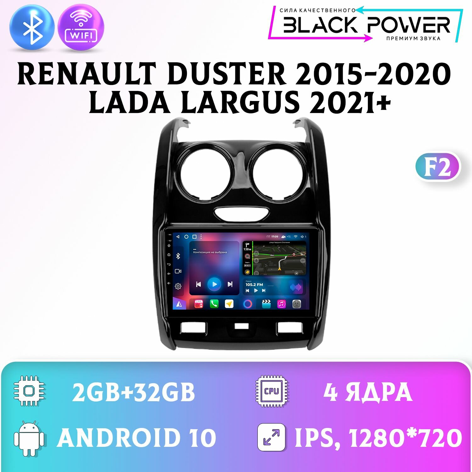 Штатная магнитола Андроид/ Renault Duster Largus 2021Рено Дастер Ларгус 2021 2+32GB магнитола Android 10 2din головное устройство мультимеди