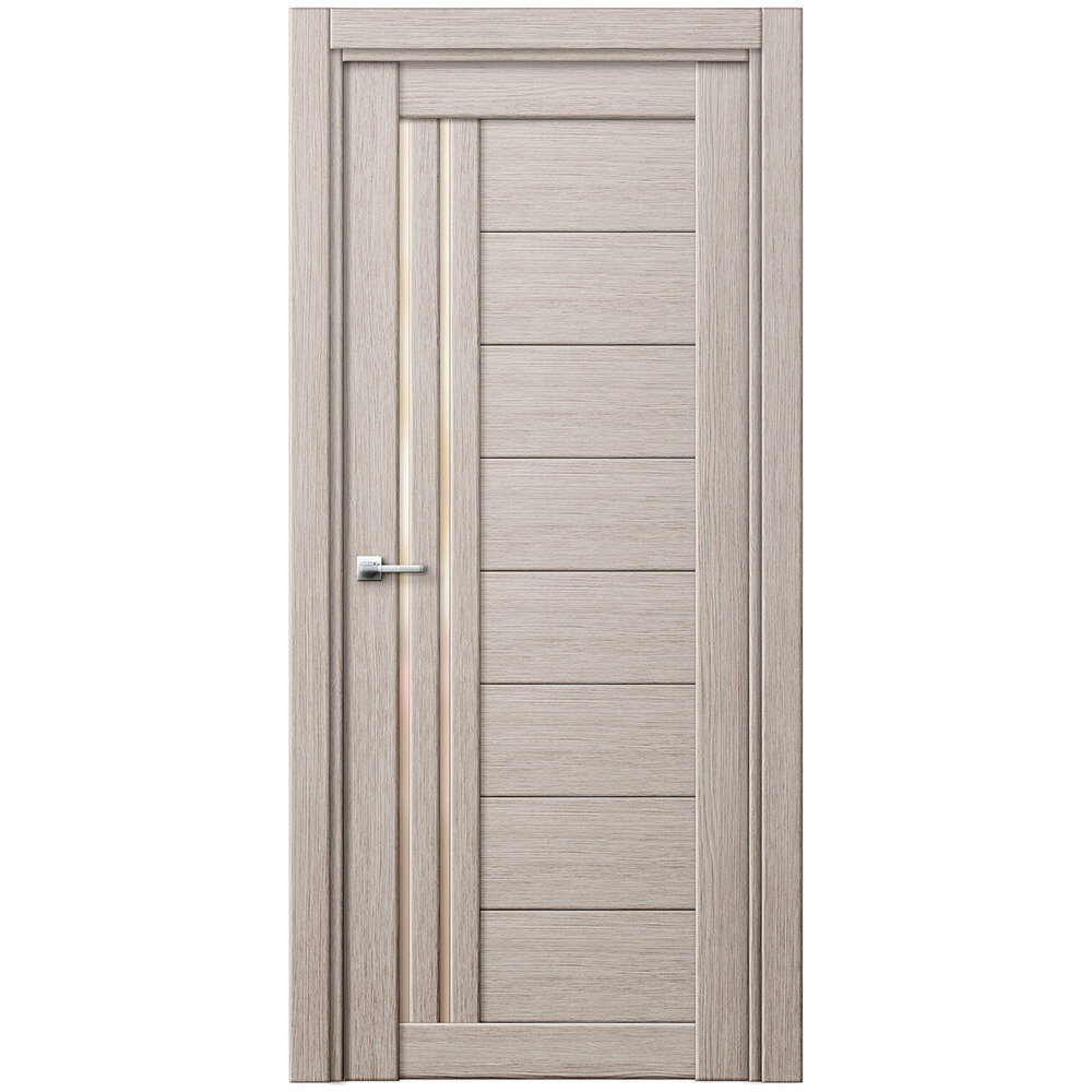 Дверь межкомнатная Корса V2 700х2000 мм финишпленка капучино со стеклом