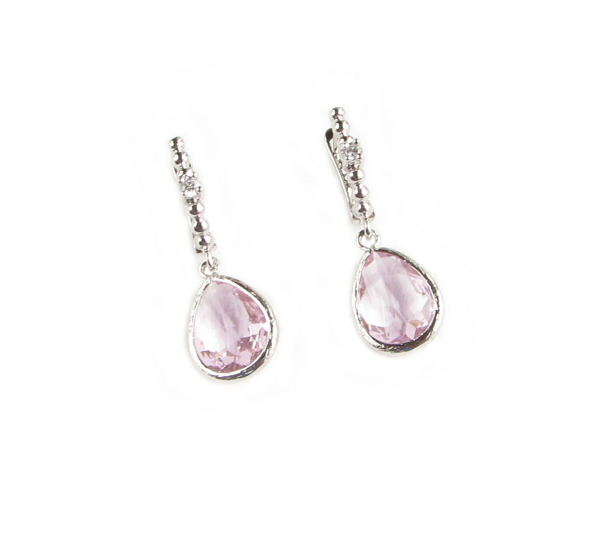 Серьги с подвесками, фианит, искусственный камень, стекло