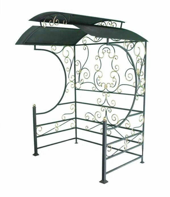 Навес для мангала барбекю и гриля на дачу металлический кованый неразборный с крышей железный для дачи на участок