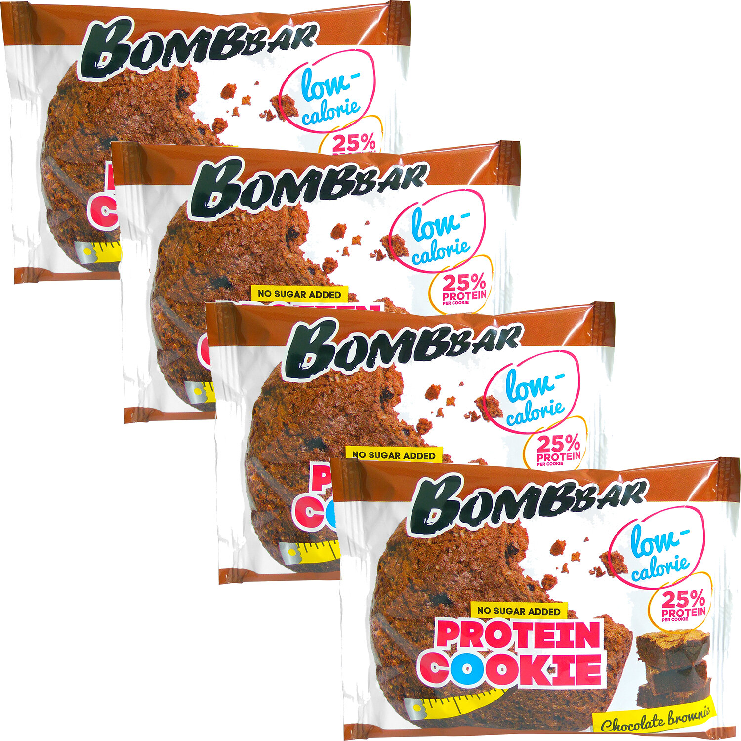 Протеиновый батончик BombBar Protein cookie 4 x 40 г, Шоколадный брауни