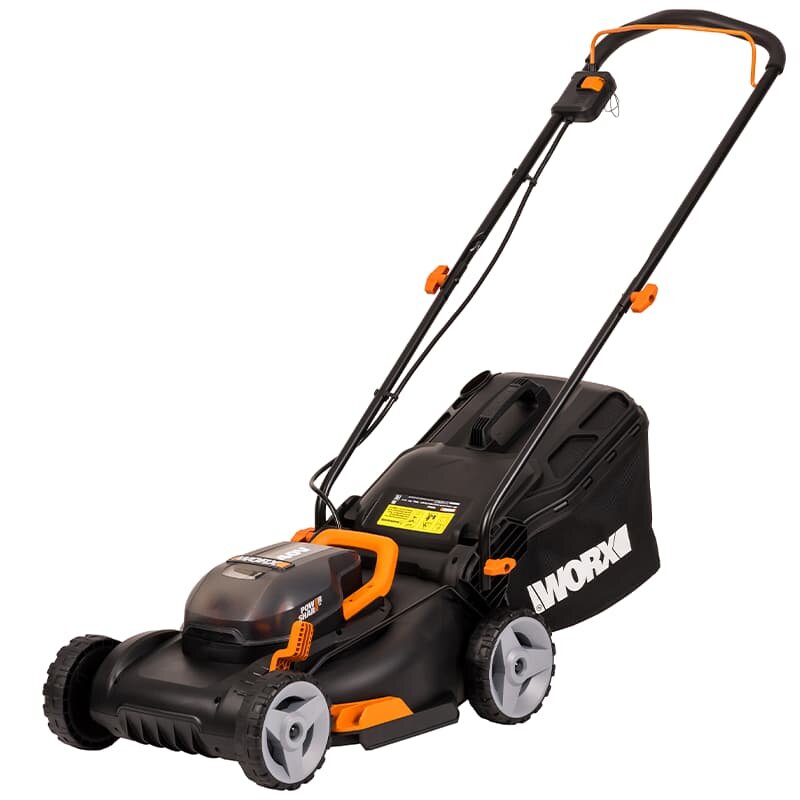 Газонокосилка WORX WG743E 40V Li Lawn Mower 40см аккумуляторная с двумя 4Ач батареями и двойной 2А зарядкой