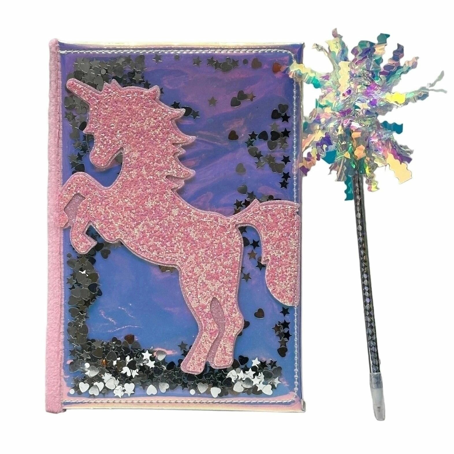 Блокнот для девочки A5 Единорог 80 листов, ручка