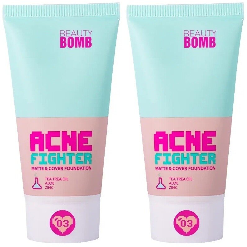 Крем тональный Beauty Bomb Acne Fighter тон 03 25 мл, 2 шт