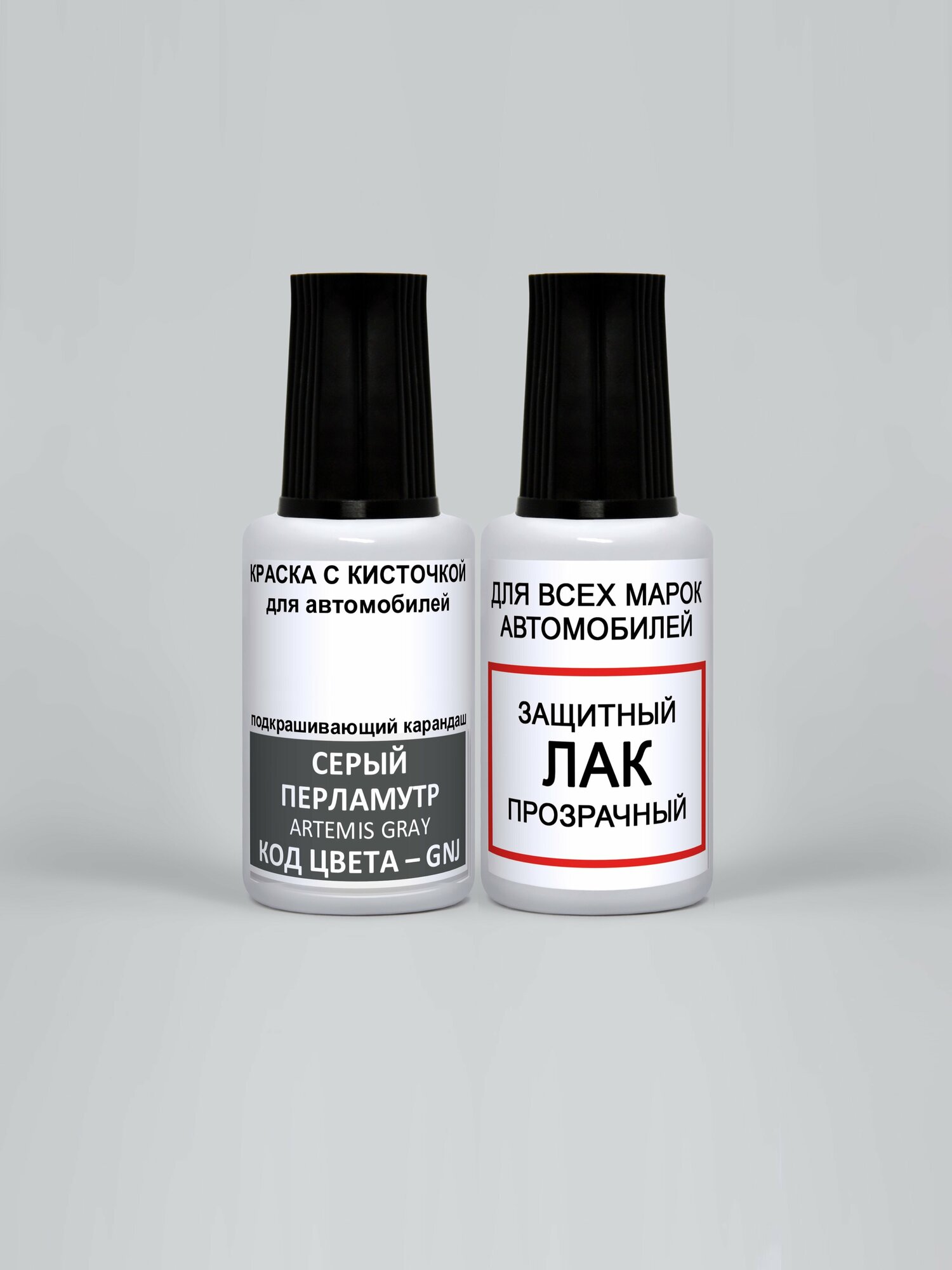 ADC Paint Краска для сколов во флаконе с кисточкой GNJ Chevrolet Серый перламутровый металлик, Artemis Gray, краска+лак 2 предмета 35мл