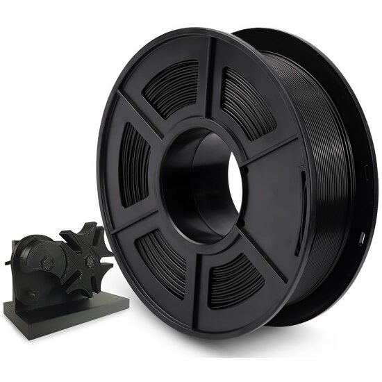 Пластик NV Print PLA+ Black для 3D печати диаметр 1.75мм длина 330 метров масса 1 кг