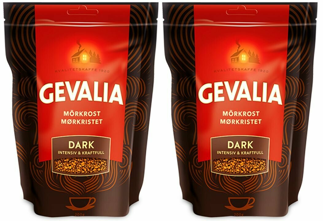 Кофе растворимый сублимированный GEVALIA Morkrost DARK (Нидерланды) 200 гр. х 2 шт.