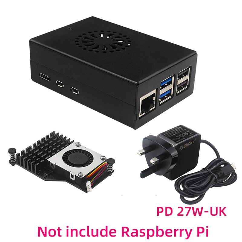 Корпус для Raspberry Pi 5 алюминиевый, Case-Cooler-UK