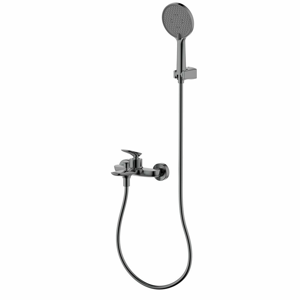 Смеситель для ванны с душевым гарнитуром, метал Gun metal, AQUAme Como AQM6512GM