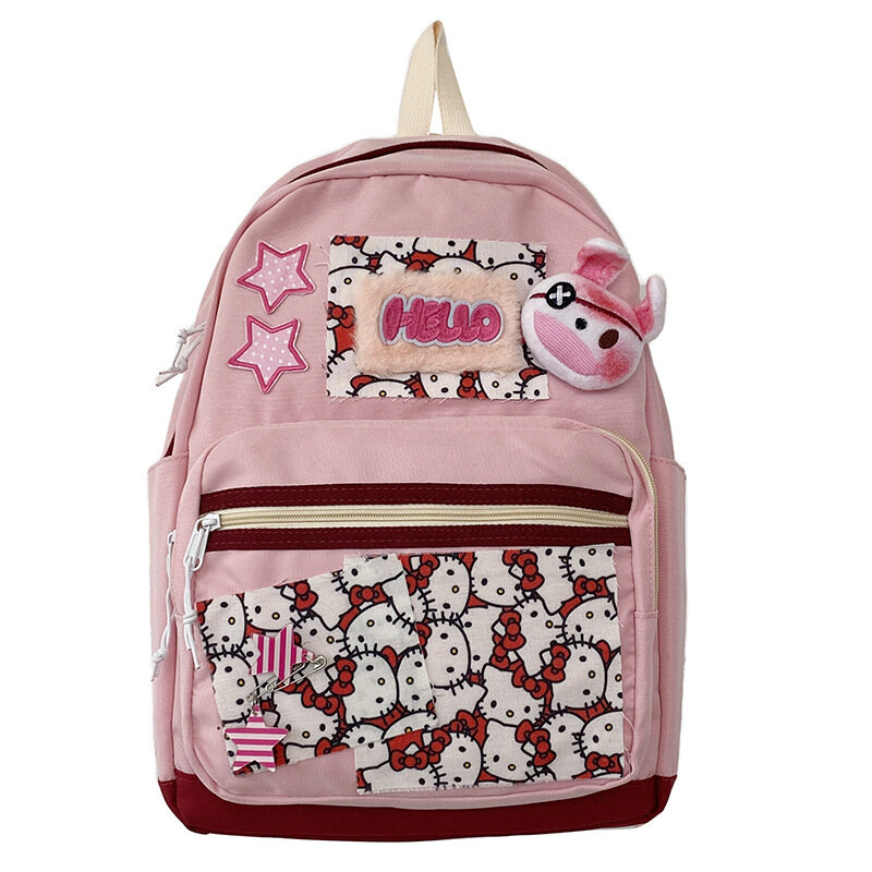 Рюкзак школьный Ins Pink Girl Backpack, розовый, для средней школы