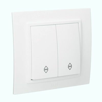 Выключатель проходной EL-BI Zena Vega Natural двухклавишный с рамкой молочно-белый с/п 500-010200-211