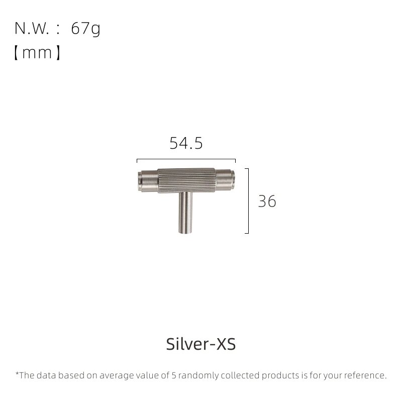Ручка Dooroom Matt Silver-XS, 67г, 54.5x36 мм