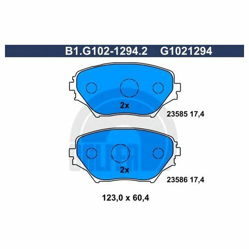 Комплект передних тормозных колодок Galfer B1G10212942 для Toyota RAV 4 II