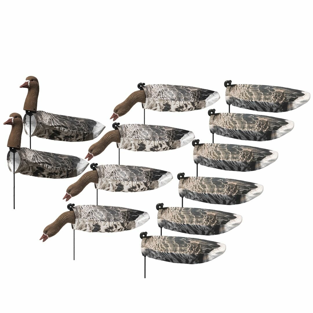 Комплект чучел белолобого гуся "50/50", Flock Decoys, 12 штук