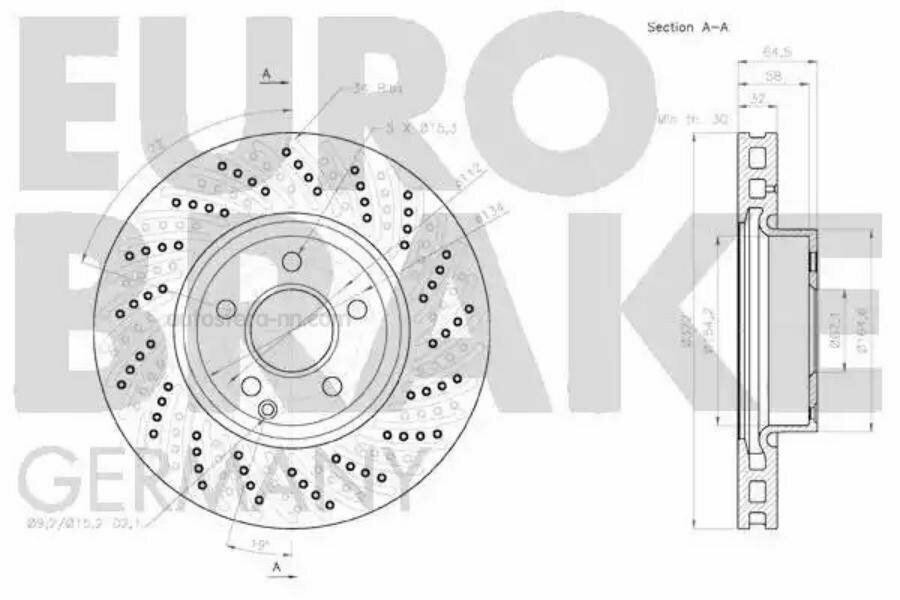 EUROBRAKE 58152033102 Диск тормозной передн.