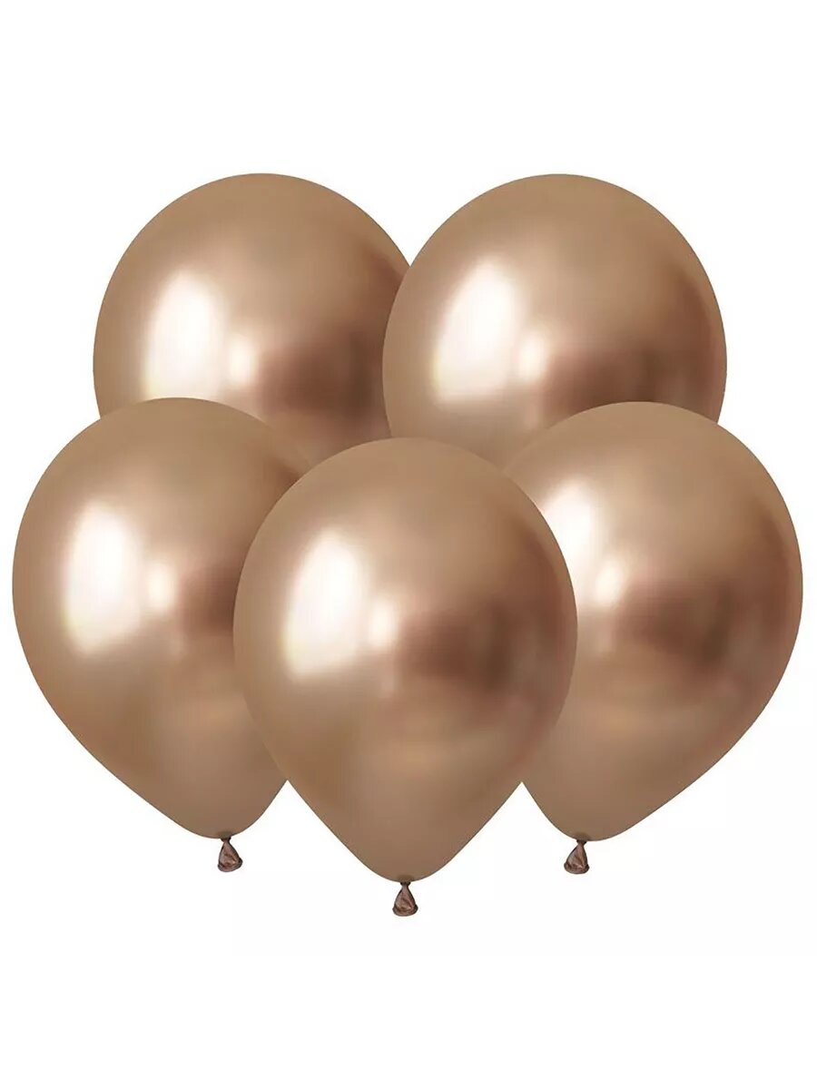 Золото, Зеркальные шары / Luster Gold, латексный шар (5"/12,5 см ) 50 шт. / DECOBAL, Вьетнам