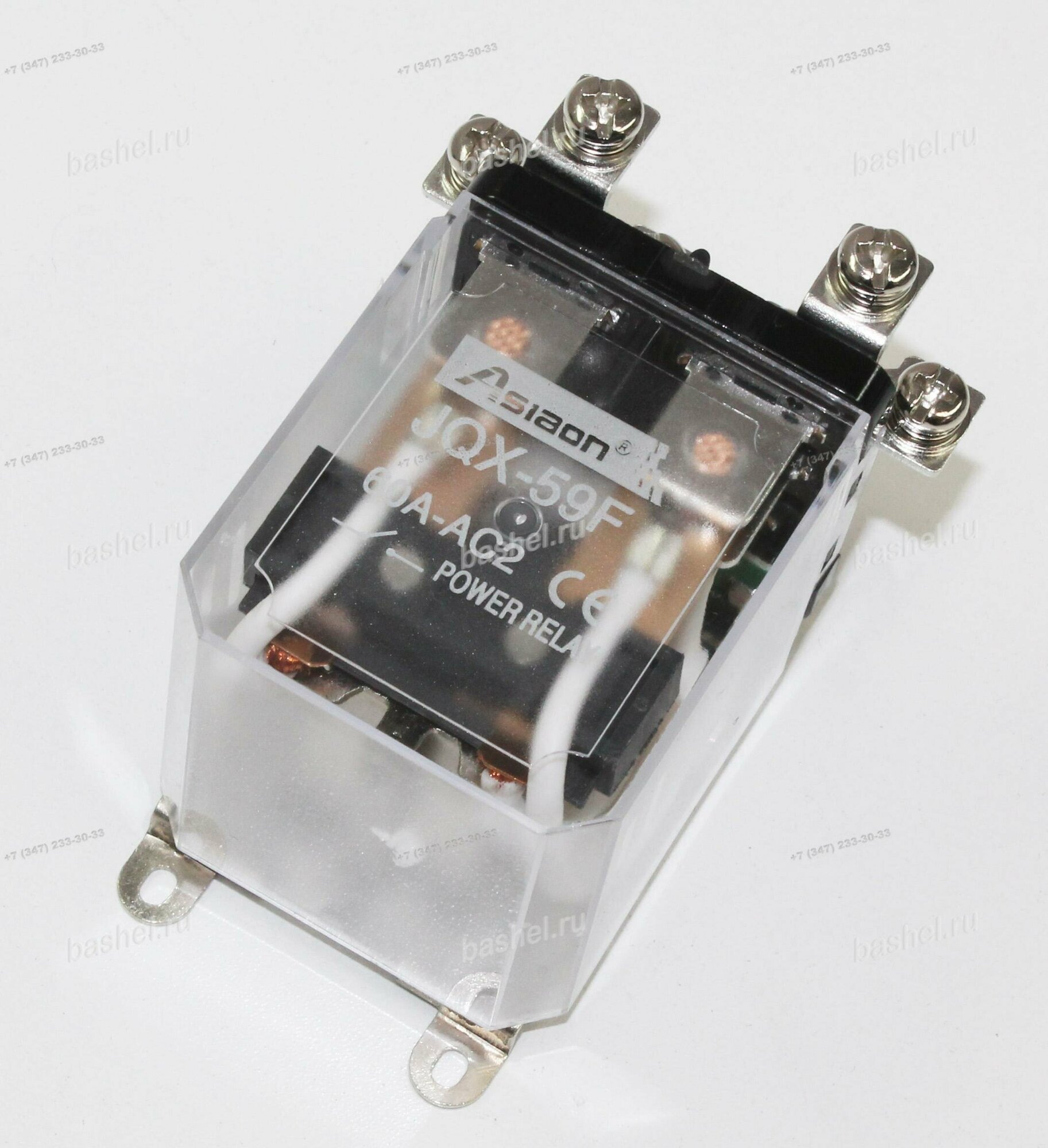 RELAY JQX-59F-2Z-220VAC 60А, Реле, AsiaOn, (упр:220В/AC, комм: 60A/240В/AC, 2NO/2NC, Cu+Ag, R-coil:1.6 кОм)