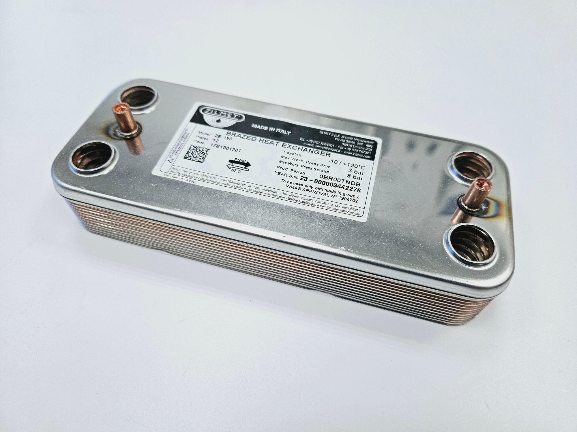 Теплообменник ГВС (12пл.) ELECTROLUX Basic Duo/Hi-Tech (арт. AA10110001. Z)