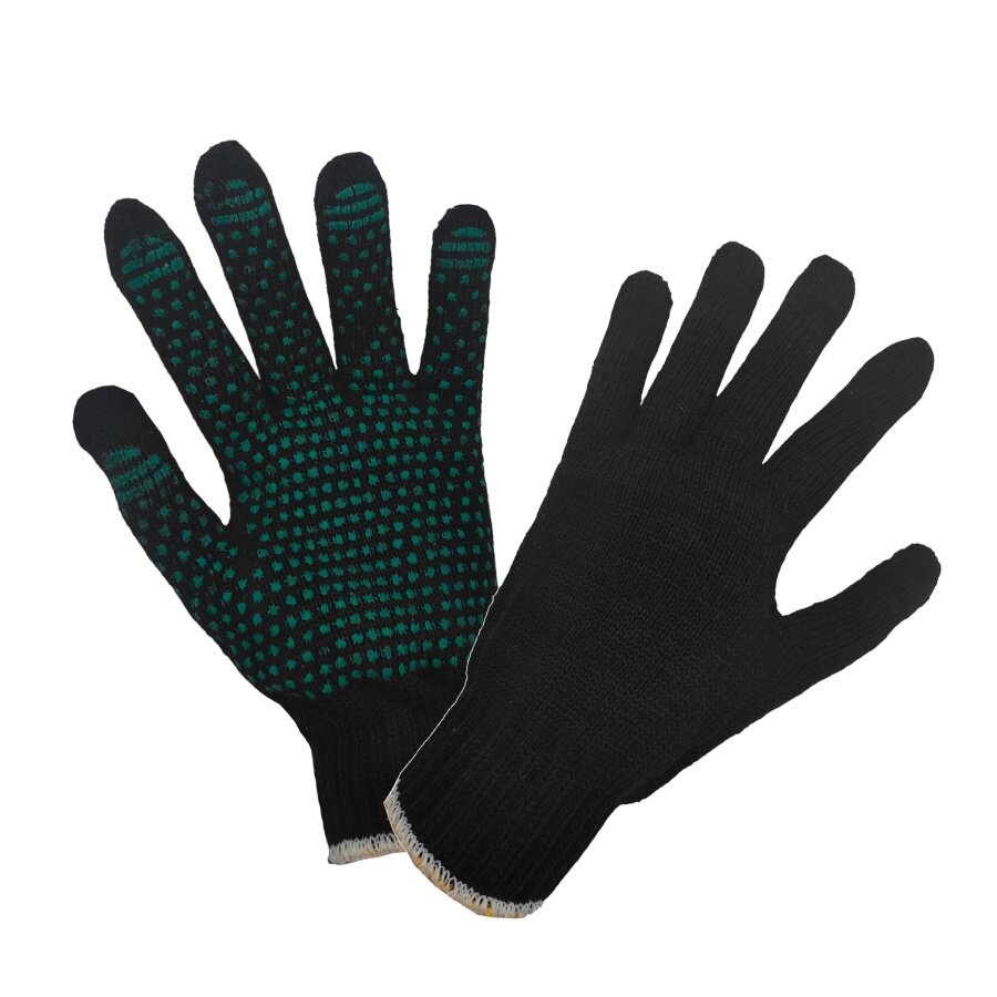 Перчатки х/б кругловязаные 6-нитка черные (ручной оверлок) - недорогое, лёгкое и удобное средство для защиты рук.