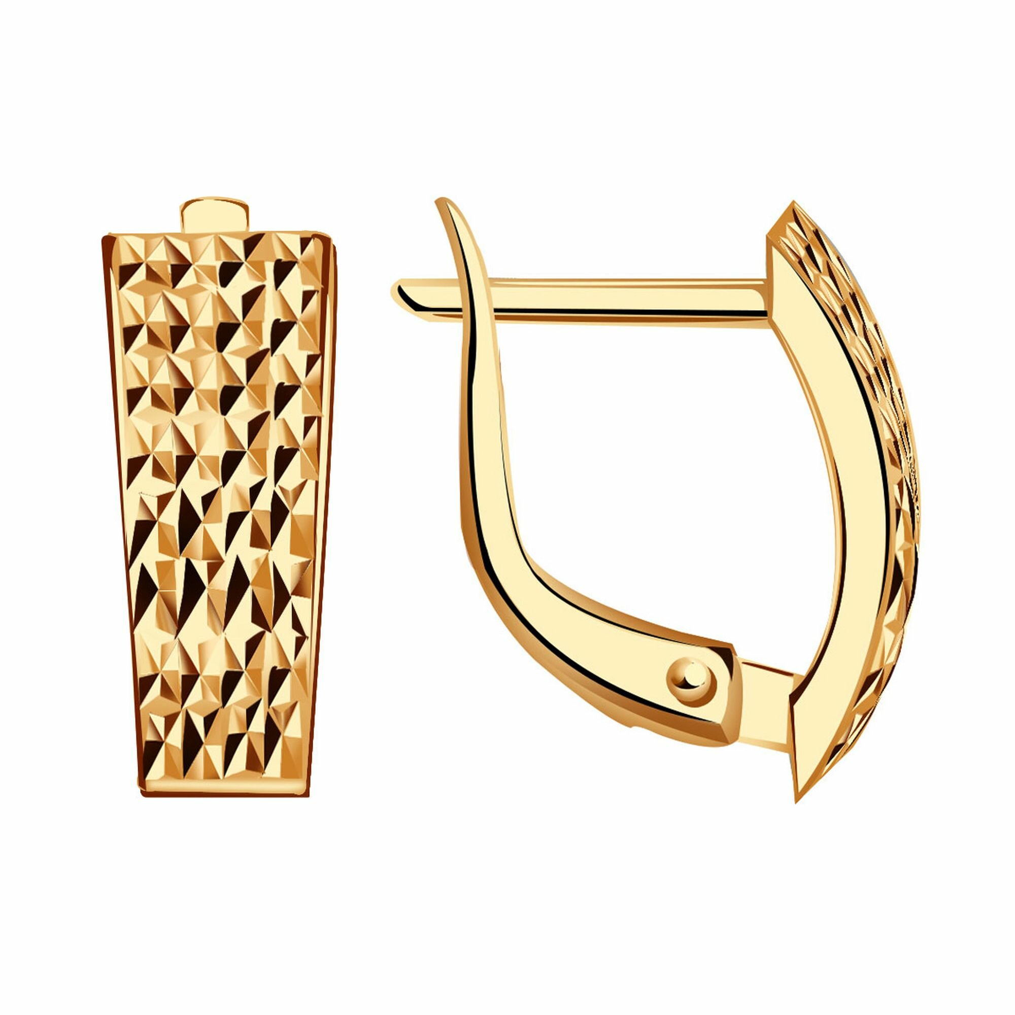 Серьги, красное золото, 585 проба