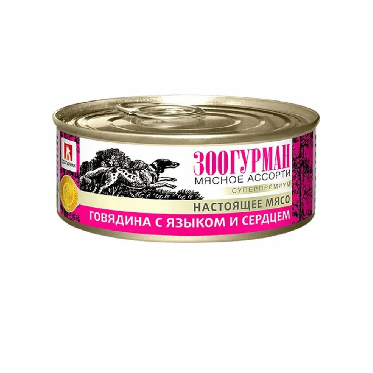 Зоогурман консервы для cобак Мясное ассорти Говядина с языком и сердцем 100г