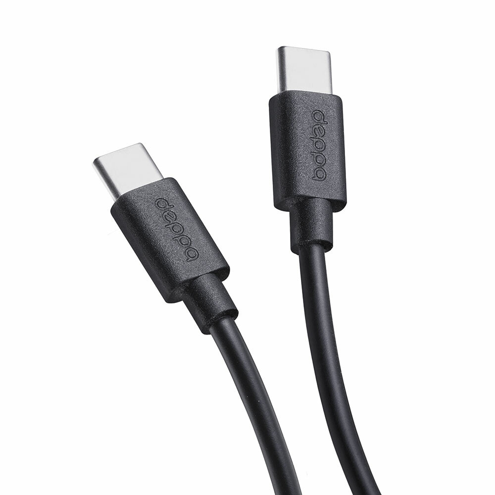 Кабель для зарядки Type-C - USB-C, 3A, 1.2м, черный, Deppa 72302