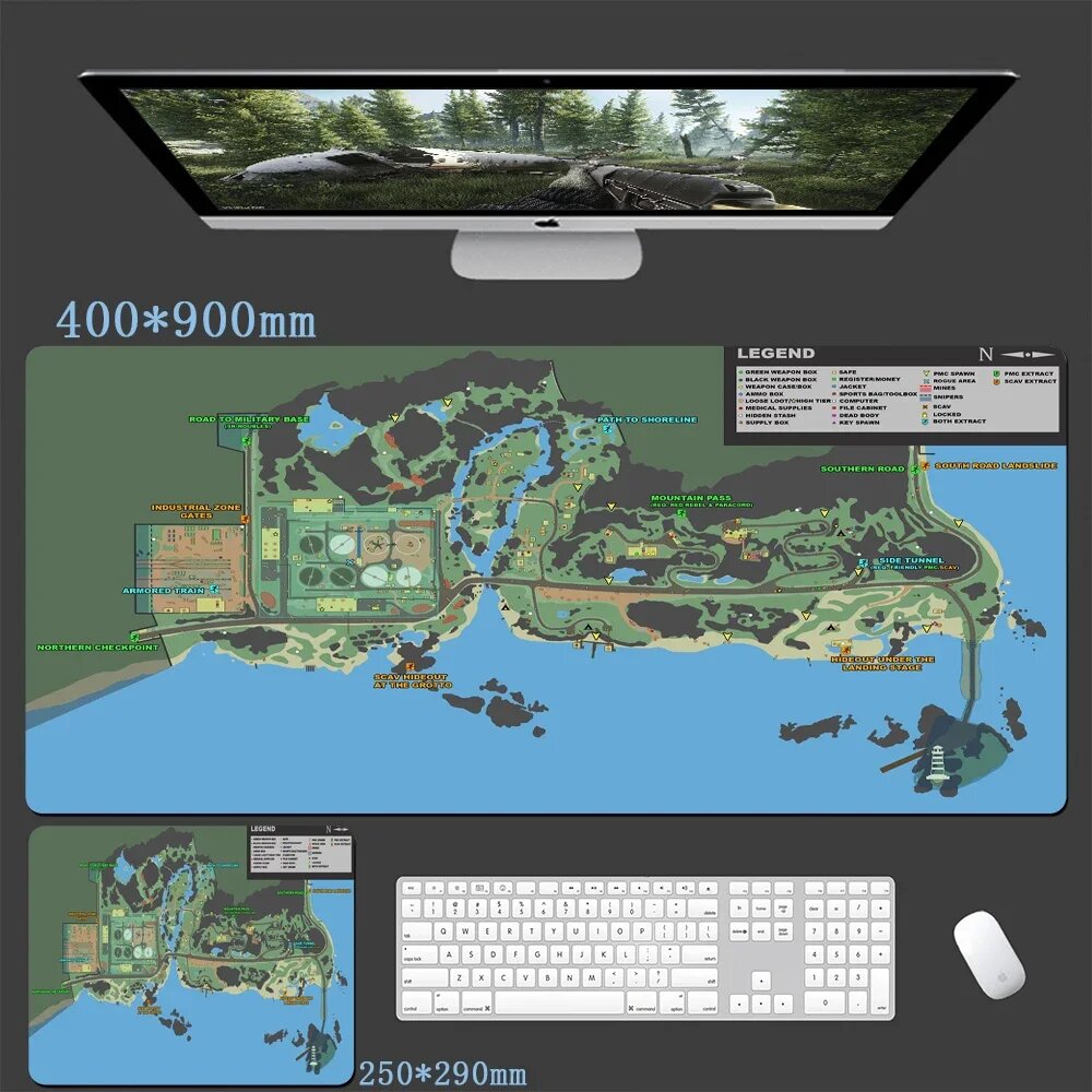 MRGLZY Коврик для мыши Map of Escape from Tarkov
