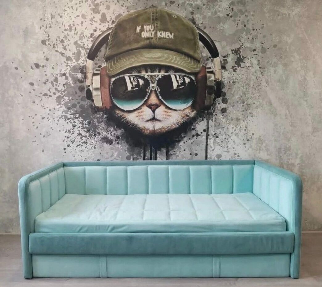 Кровать детская дабл с ящиком, размер 80х170см, цвет бирюзовый