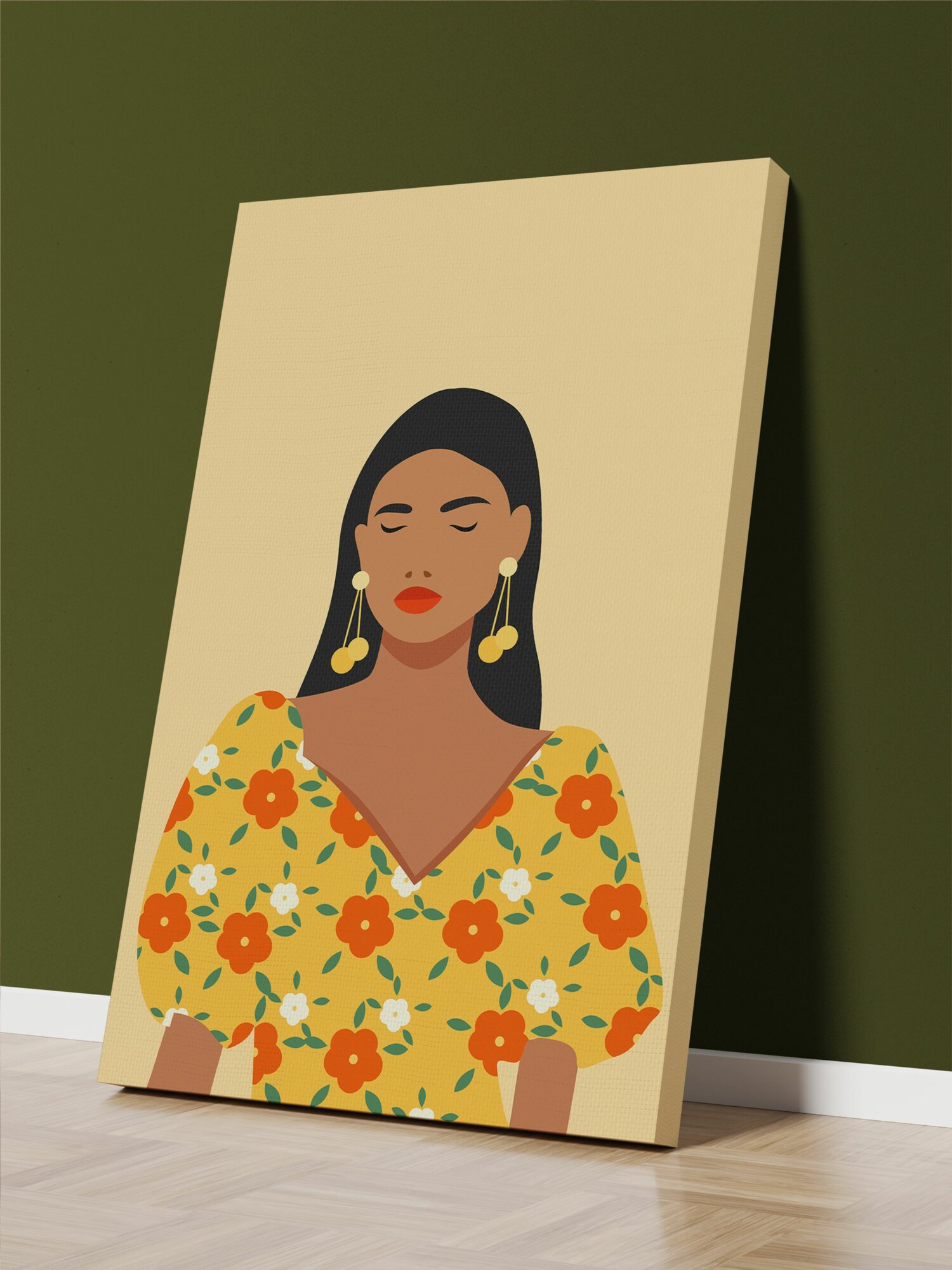 Картина Art IrbisPrint Портрет девушки в стиле минимализм 50х70 см натуральный холст на подрамнике 20 мм из натуральной сосны