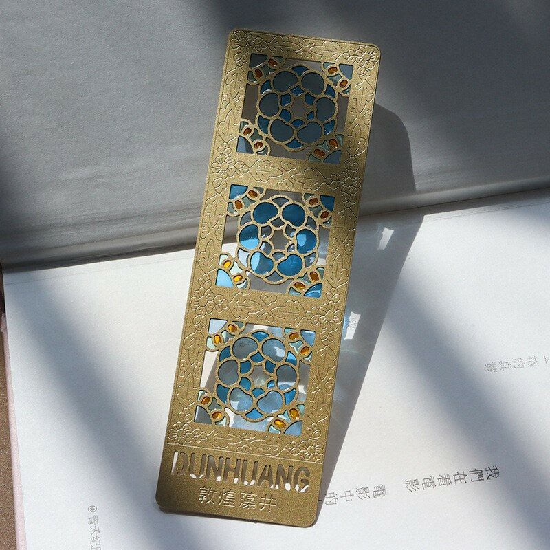 Креативная закладка из прозрачного лака Dunhuang Zaojing, индивидуальный подарок для студентов, китайский стиль, полупрозрачная металлическая закладка
