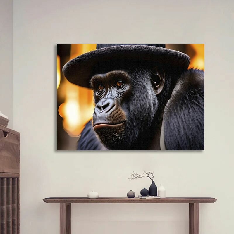 Картина ВсеКартины. тут "Брутальная Горилла в Шляпе", 30x40 см