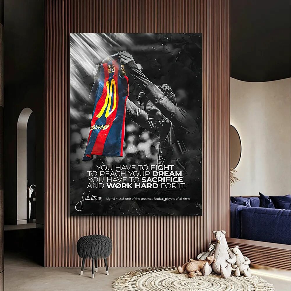 Картина "Футбол" Лионель Месси от ВсеКартины, холст, дерево, на подрамнике