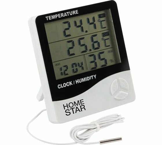 Цифровой термометр-гигрометр с выносным датчиком Homestar HS-0109 104304