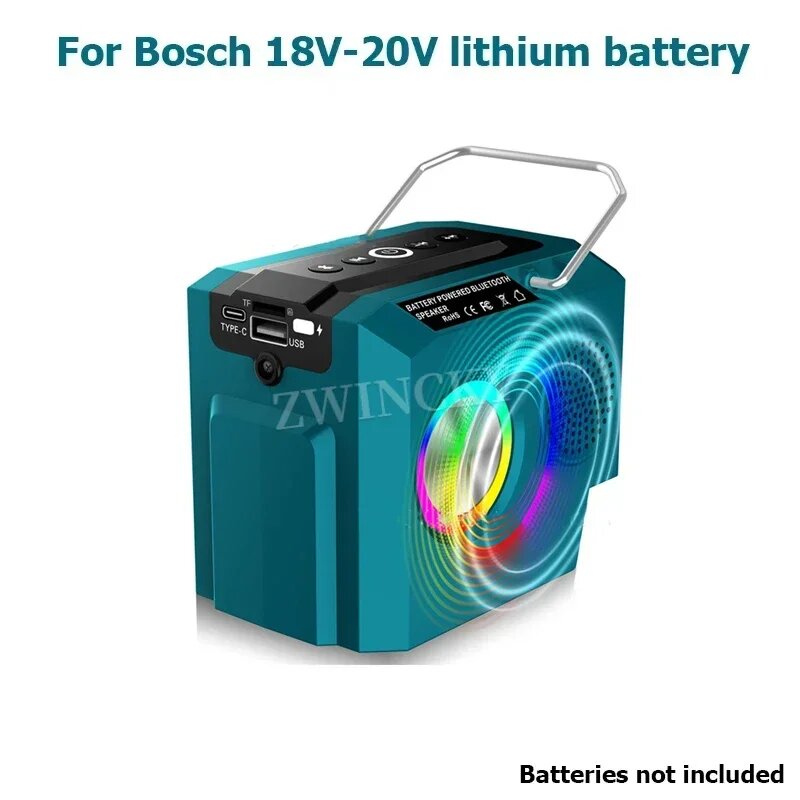 Портативная Bluetooth-колонка для аккумуляторов Milwaukee, DeWALT, Bosch, Makita 18В