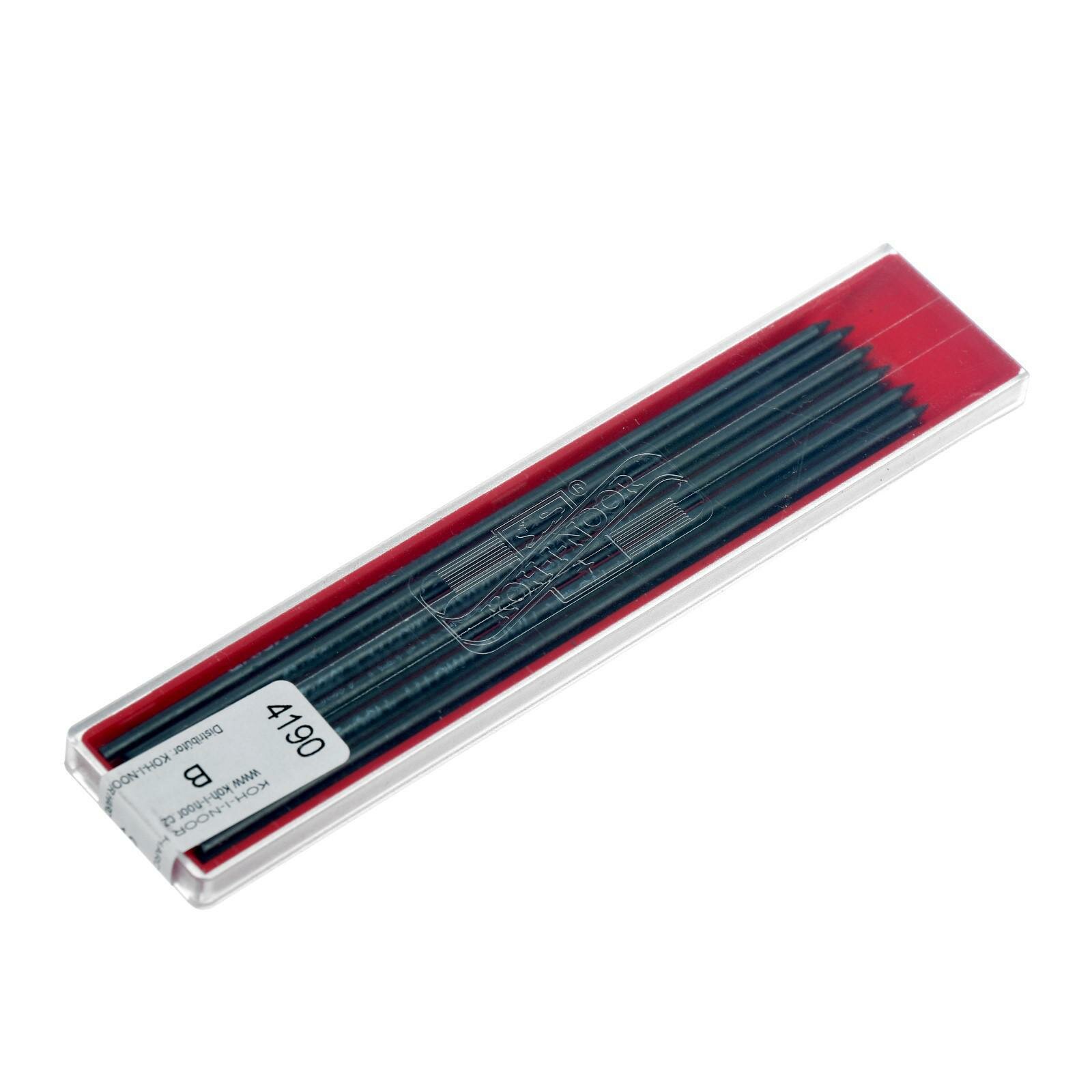 Грифели KOH-I-NOOR , B, для цанговых карандашей, черные, 2мм, 12 шт