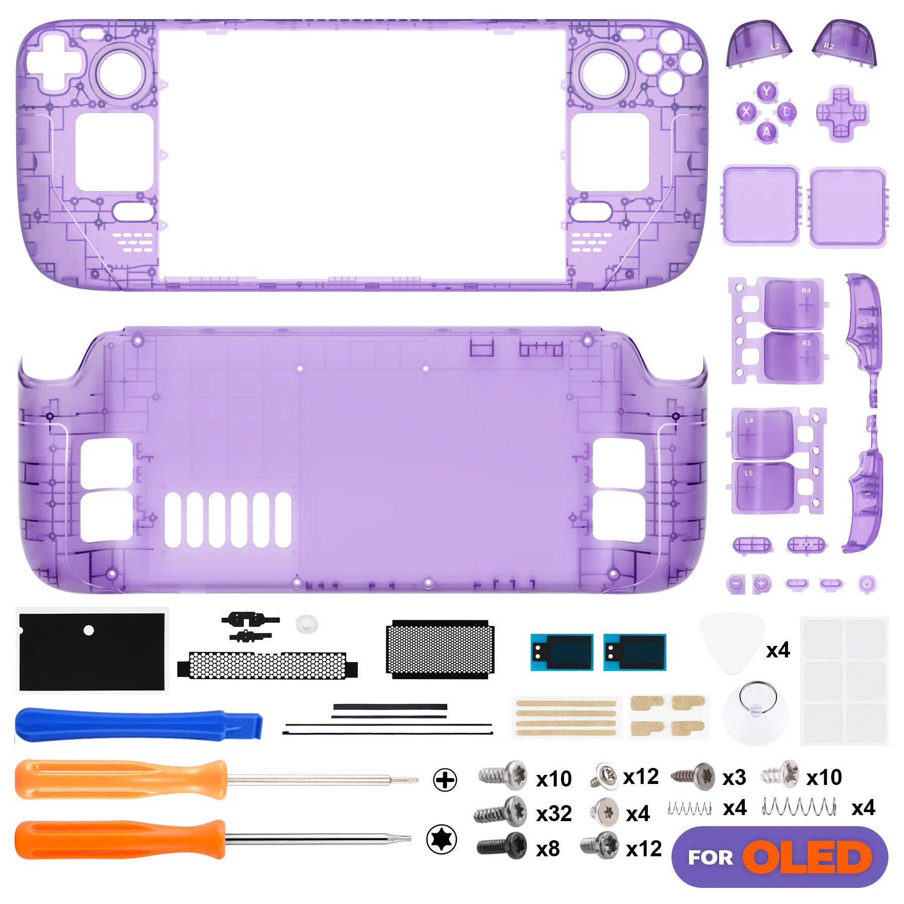 Корпус для Steam Deck OLED Clear Atomic Purple