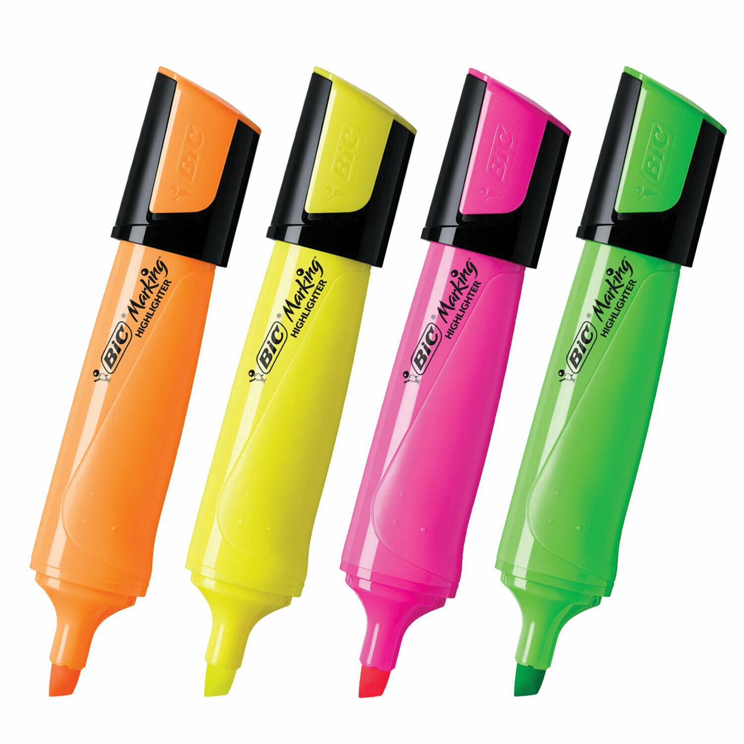 BIC Набор текстовыделителей Flat 4 шт 1,7-4,8 мм 943652