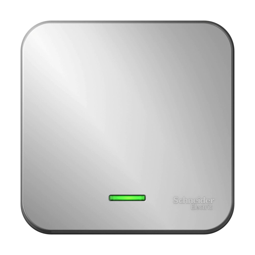 Выключатель Schneider Electric Бланка с подсветкой алюминий