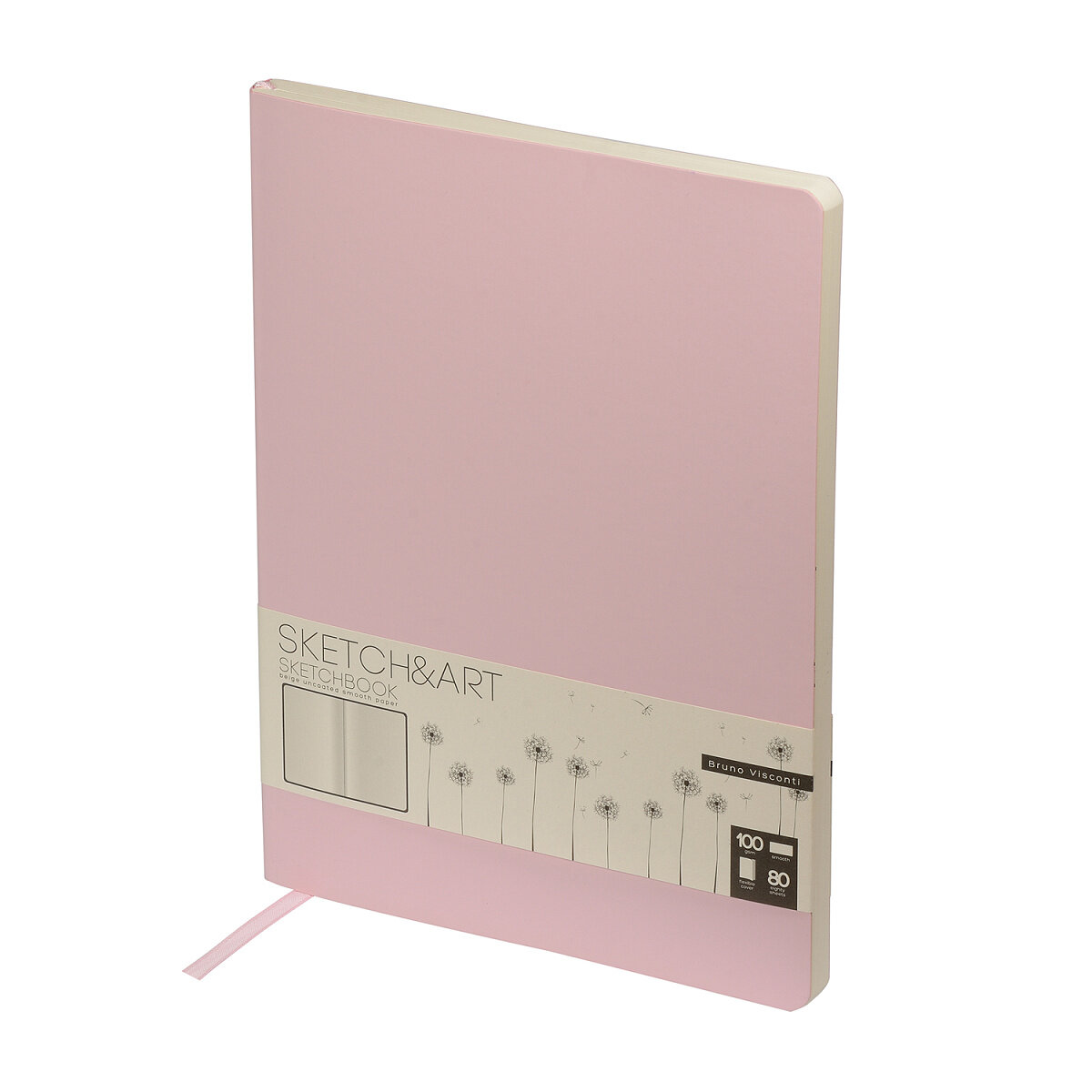 SKETCHBOOK SKETCH&ART BV, ZEFIR, 179х250 мм, 80 л, Бежевый 100 гр. В мягком переплете (розовый)