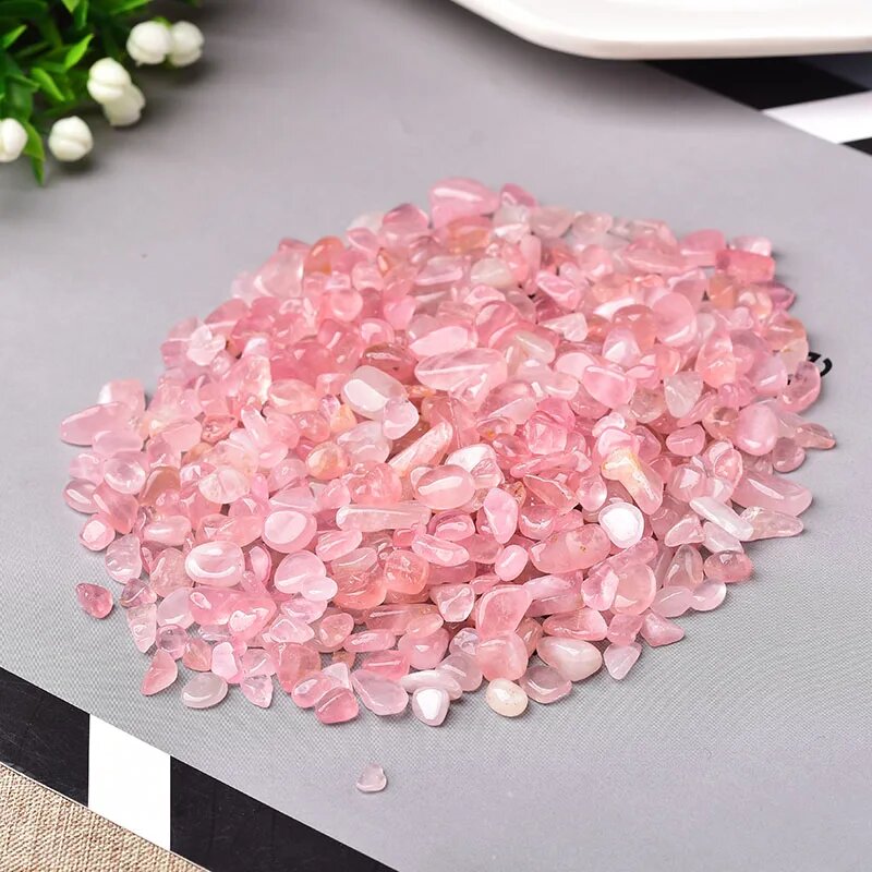 Натуральный гравий из розового кварца и аметиста RYCRYSTAL 50g, Rose Quartz