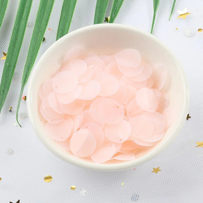 Пайетки Flatcup 12 мм ПВХ 10 г Розовый, Matt Light pink