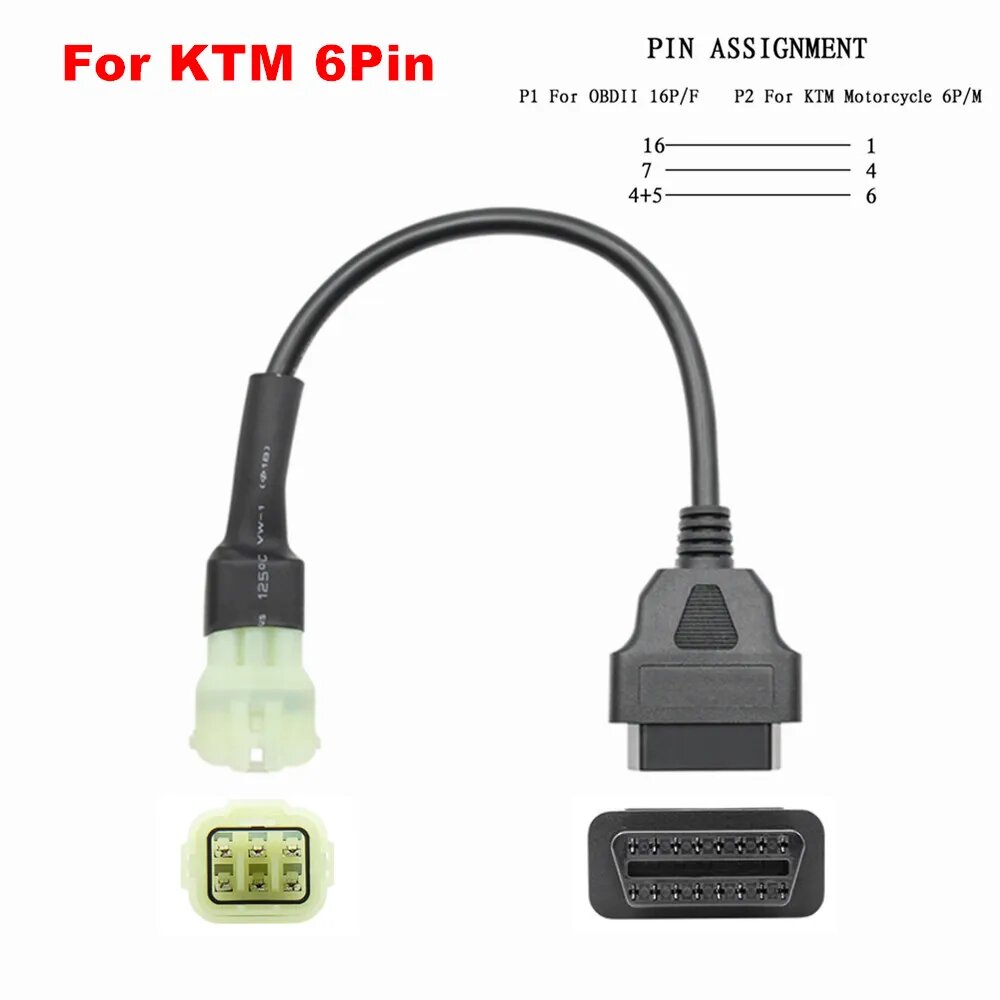 Для Honda 4Pin для Honda 6Pin OBD мотоциклетный кабель 16Pin штекер диагностический кабель 4Pin 6Pin к OBD2 16Pin для Yamaha/Kawasaki For KTM 6P