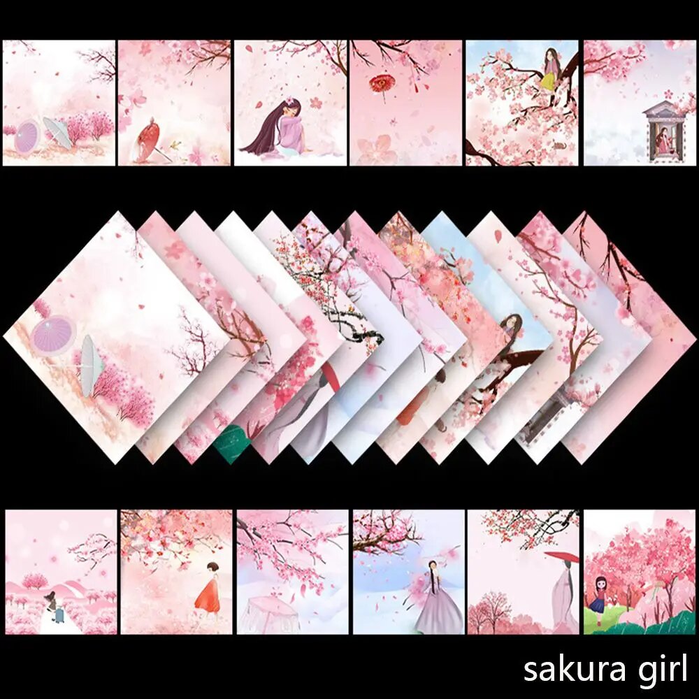 Крафт-бумага для оригами, Sakura girl, 50 листов
